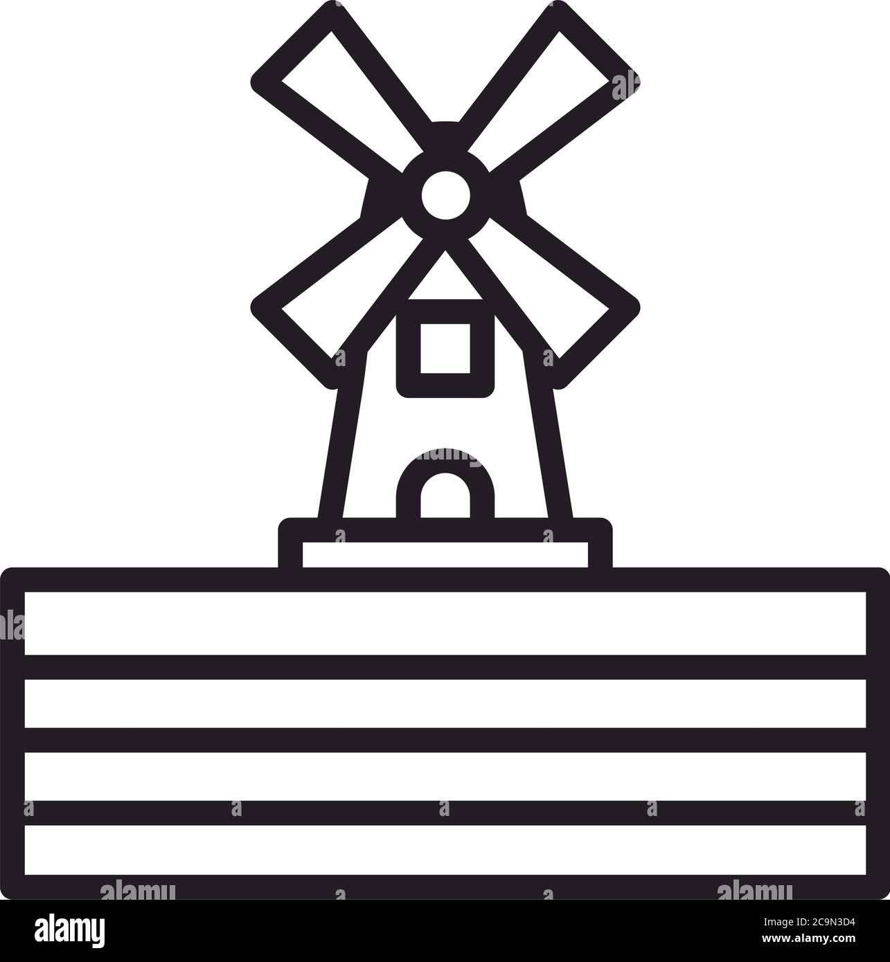 farm mill line style icon design, agronomy lifestyle agriculture ...