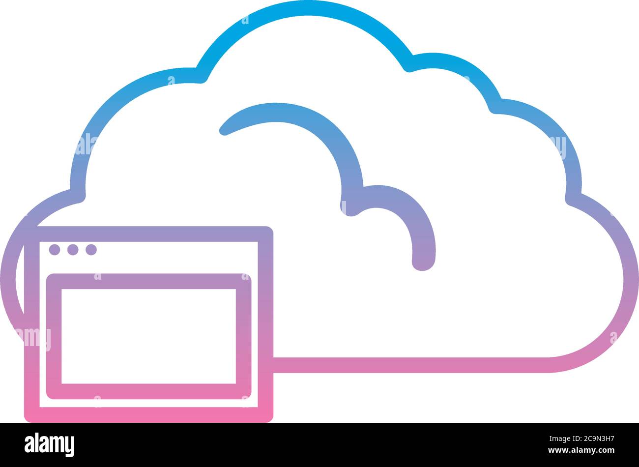 Cloud computing with website gradient style icon design, Communication internet and connectivity ...