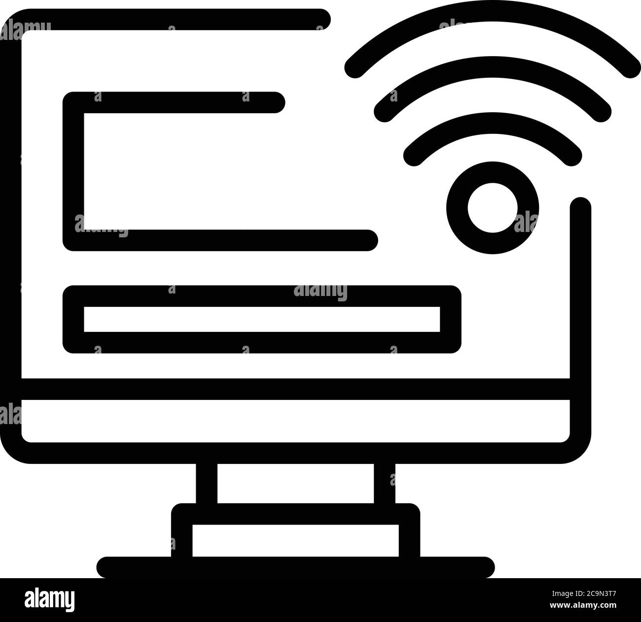 Office computer remote access icon, outline style Stock Vector Image ...