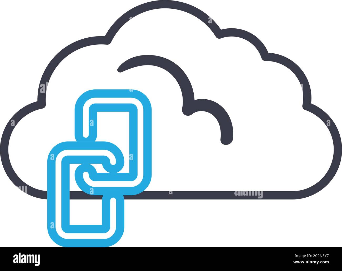 Cloud computing with chain line style icon design, Communication internet and connectivity theme ...