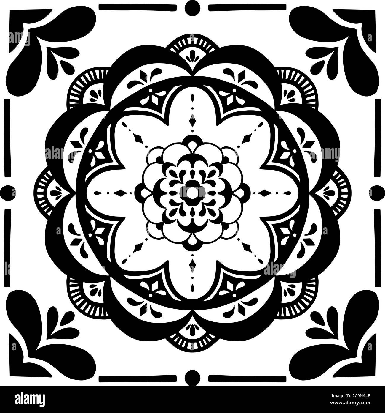 Circular pattern in form of mandala for coloring book, Henna, Mehndi ...