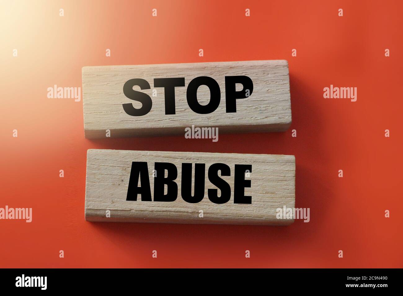 Stop abuse words on wooden blocks. Quit addiction, say no concept Stock ...
