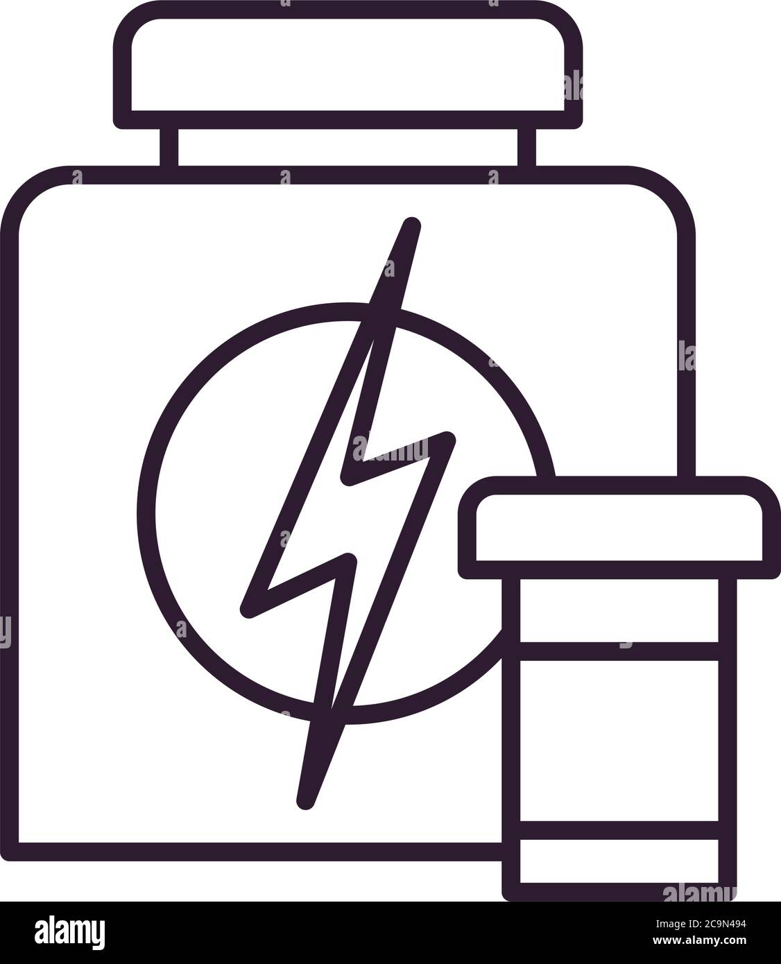 energizing bottle line style icon design, healthy sport and activity ...