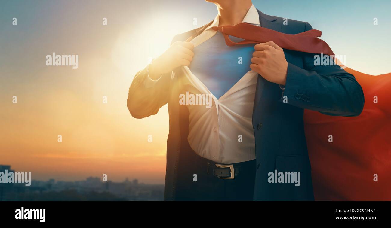 Superman in business suit hi-res stock photography and images - Alamy