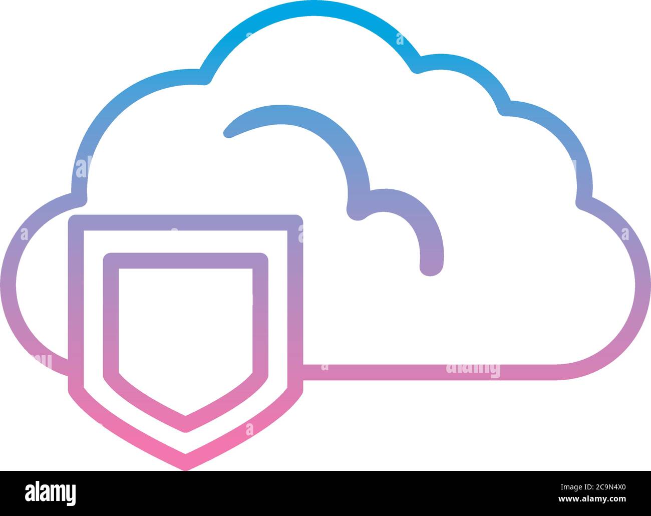 Cloud computing with shield gradient style icon design, Communication internet and connectivity ...