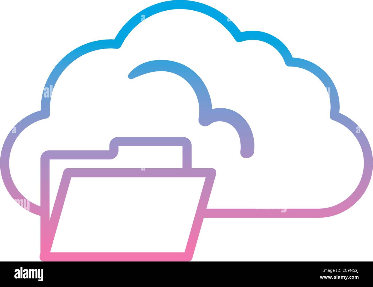 Cloud computing with file gradient style icon design, Communication internet and connectivity ...