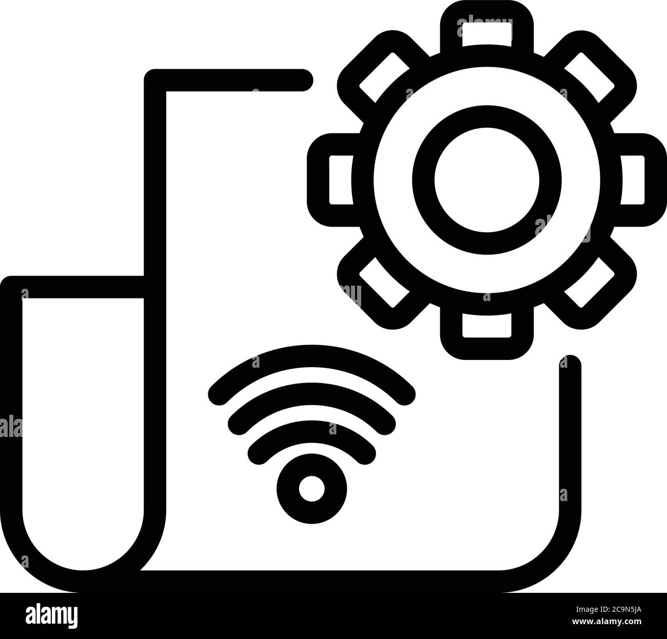 Gear paper remote access icon, outline style Stock Vector Image & Art ...