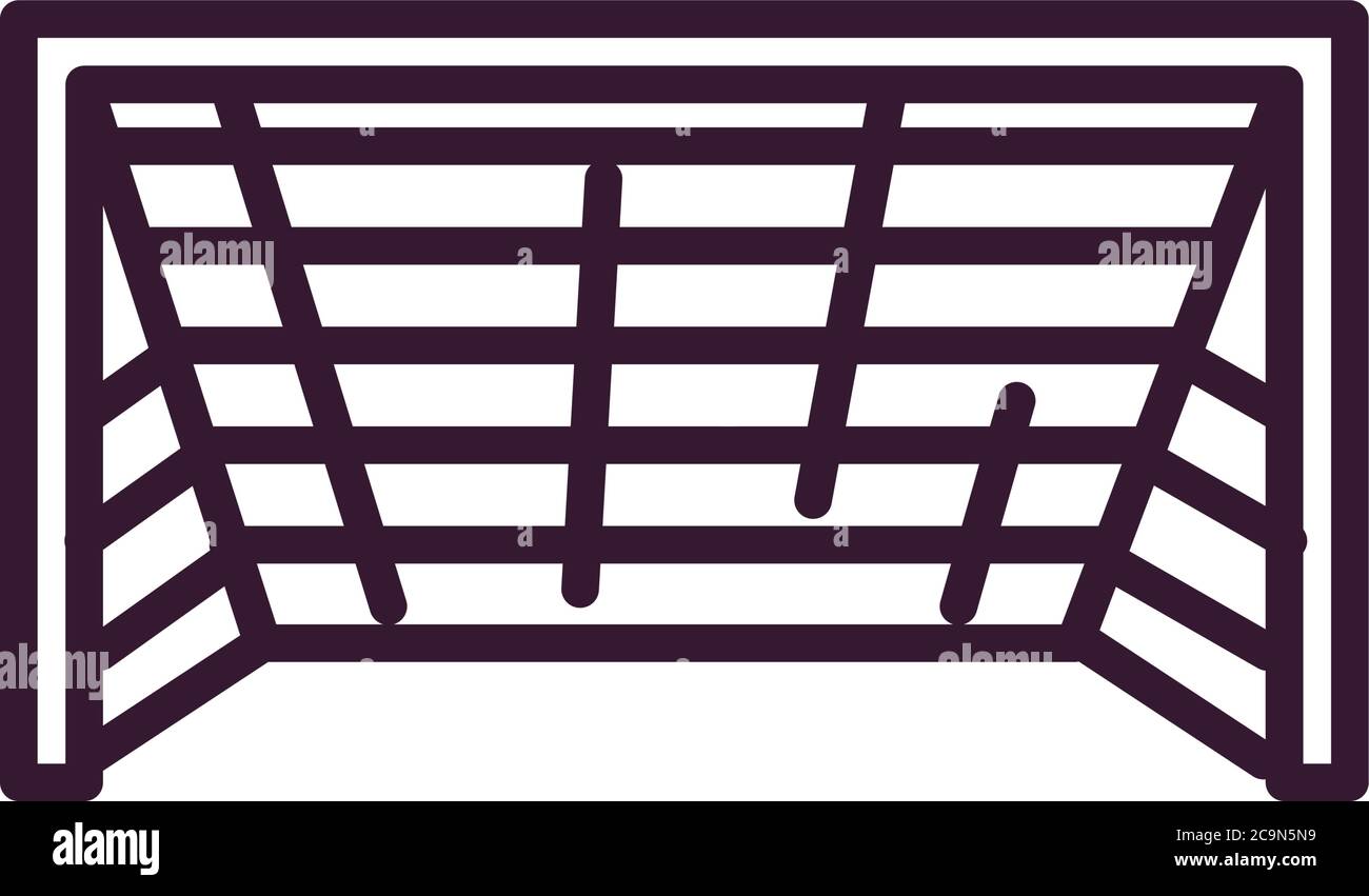 goal line style icon design, Soccer football sport hobby competition ...