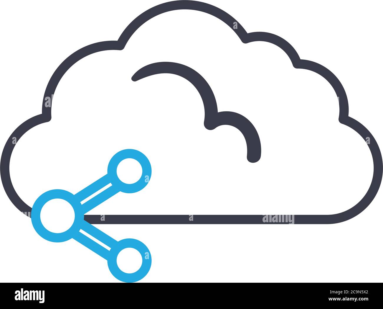 Cloud computing with share line style icon design, Communication internet and connectivity theme ...
