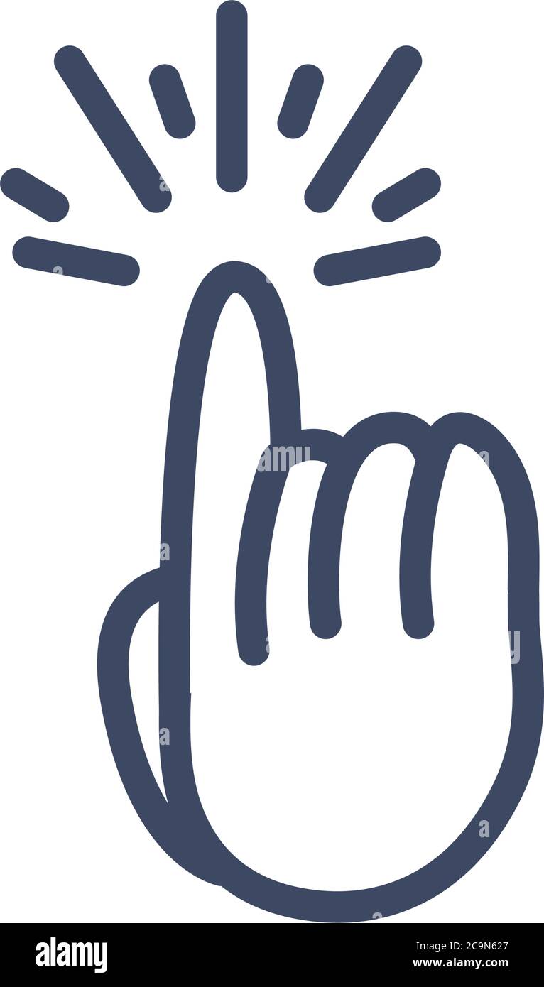 Cursor hand line style icon design, Web pointer mouse click technology ...