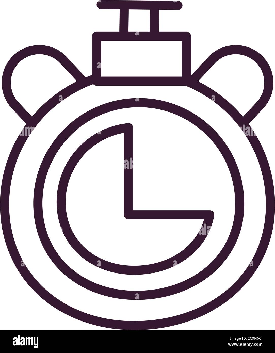 Chronometer Line Style Icon Design Time Tool Second Sport Stopwatch