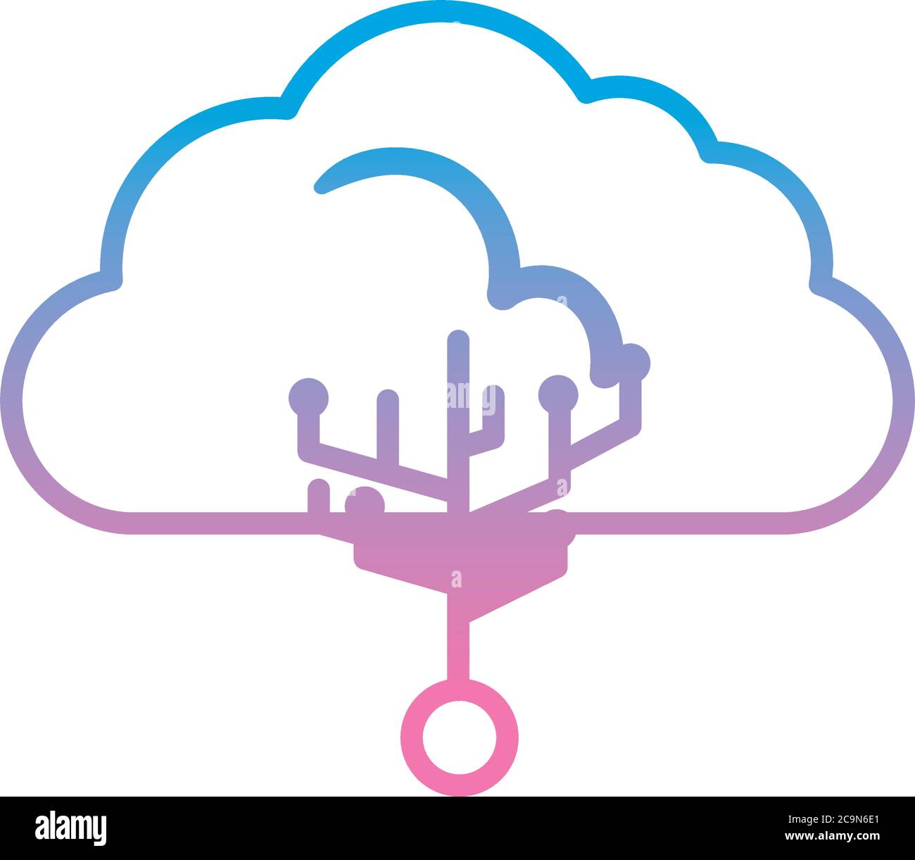 Cloud computing with circuit gradient style icon design, Communication internet and connectivity ...