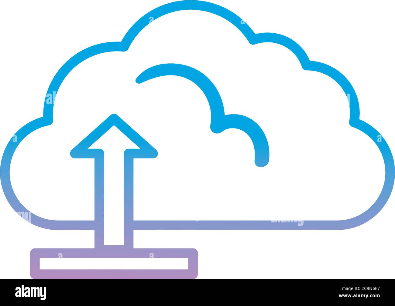 Cloud computing with upload arrow gradient style icon design, Communication internet and ...