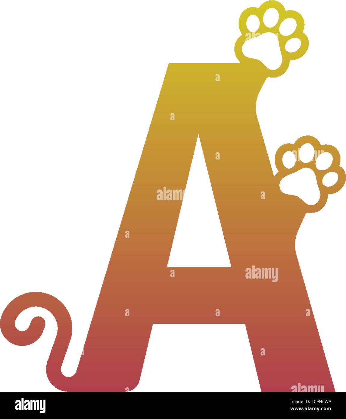 Letter A logo design Dog footprints concept icon illustration Stock ...