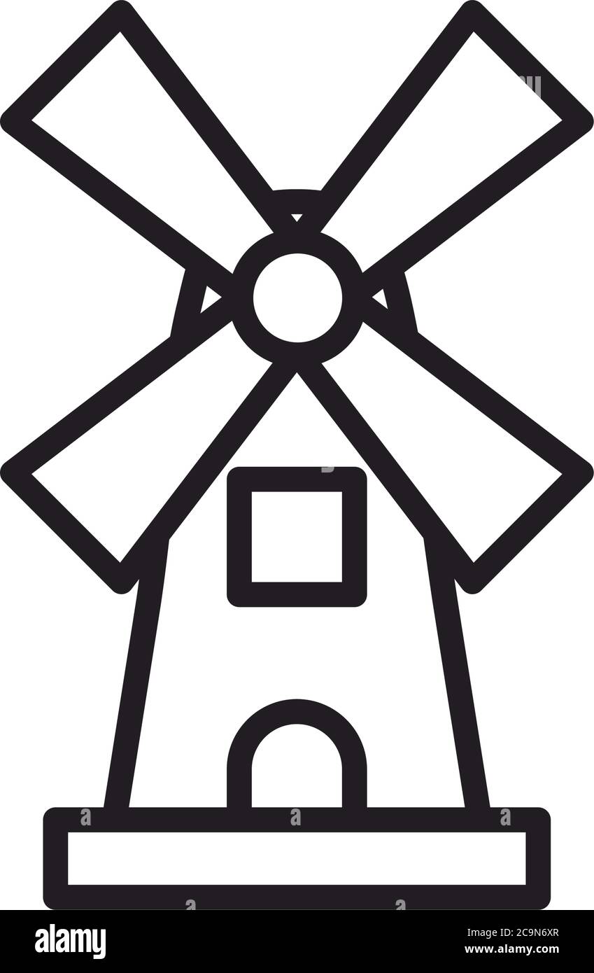 farm mill line style icon design, agronomy lifestyle agriculture ...