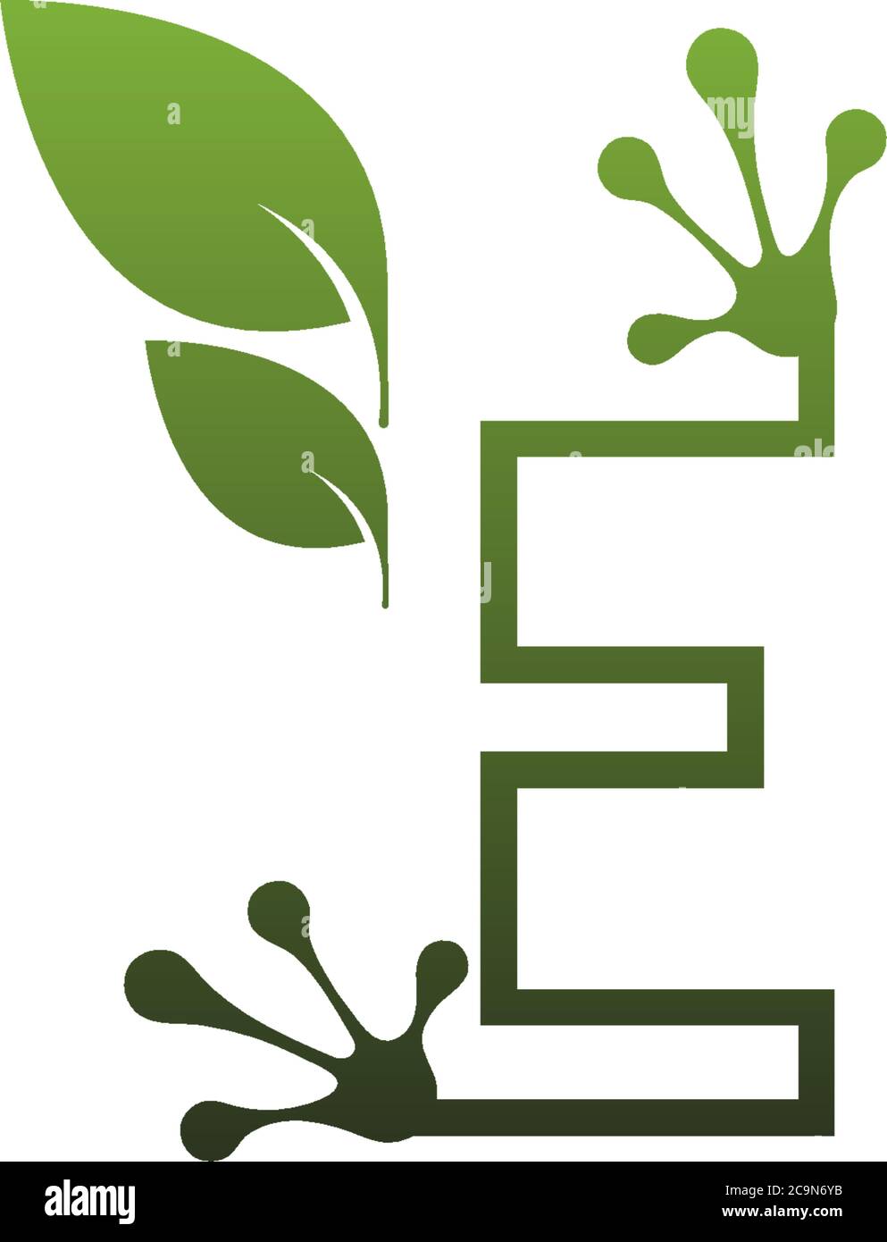 Letter E logo design frog footprints concept icon illustration Stock ...