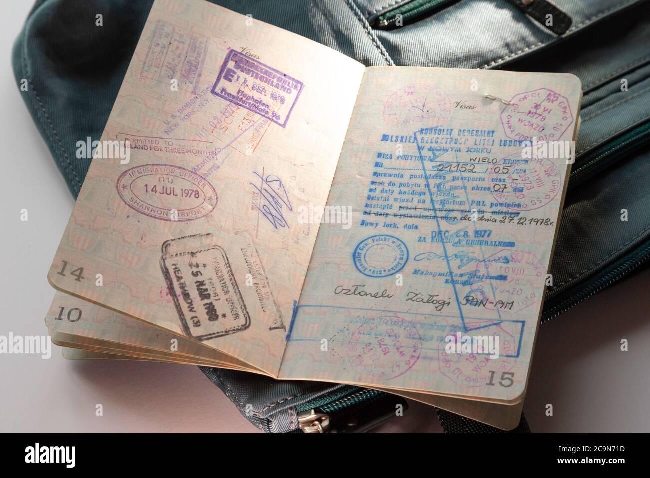 Passport stamps 1970's hi-res stock photography and images - Alamy