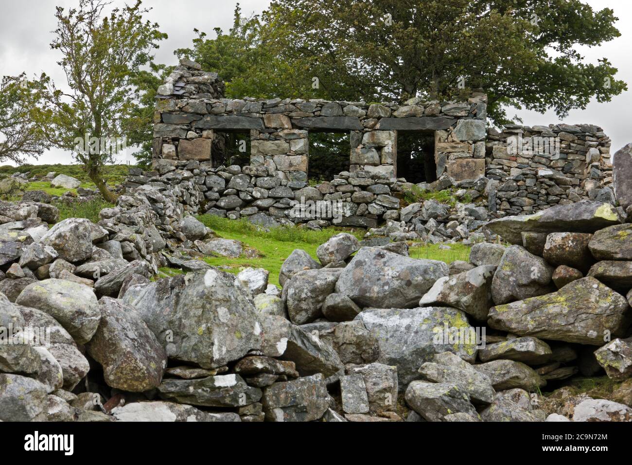 This derelict stone cottage in the Snowdonia National Park, North Wales ...