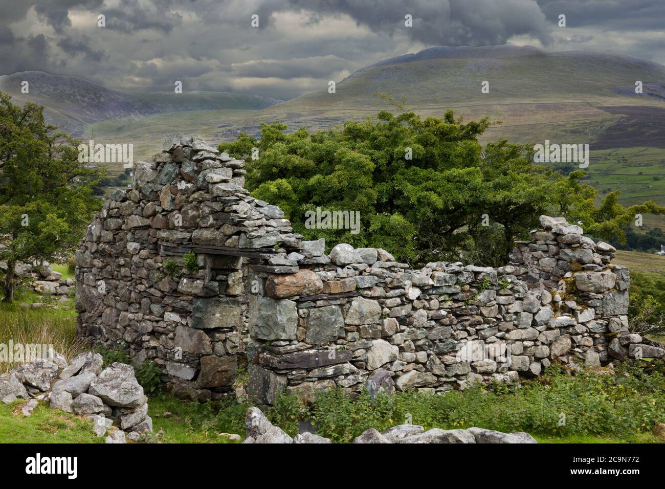 This derelict stone cottage in the Snowdonia National Park, North Wales ...