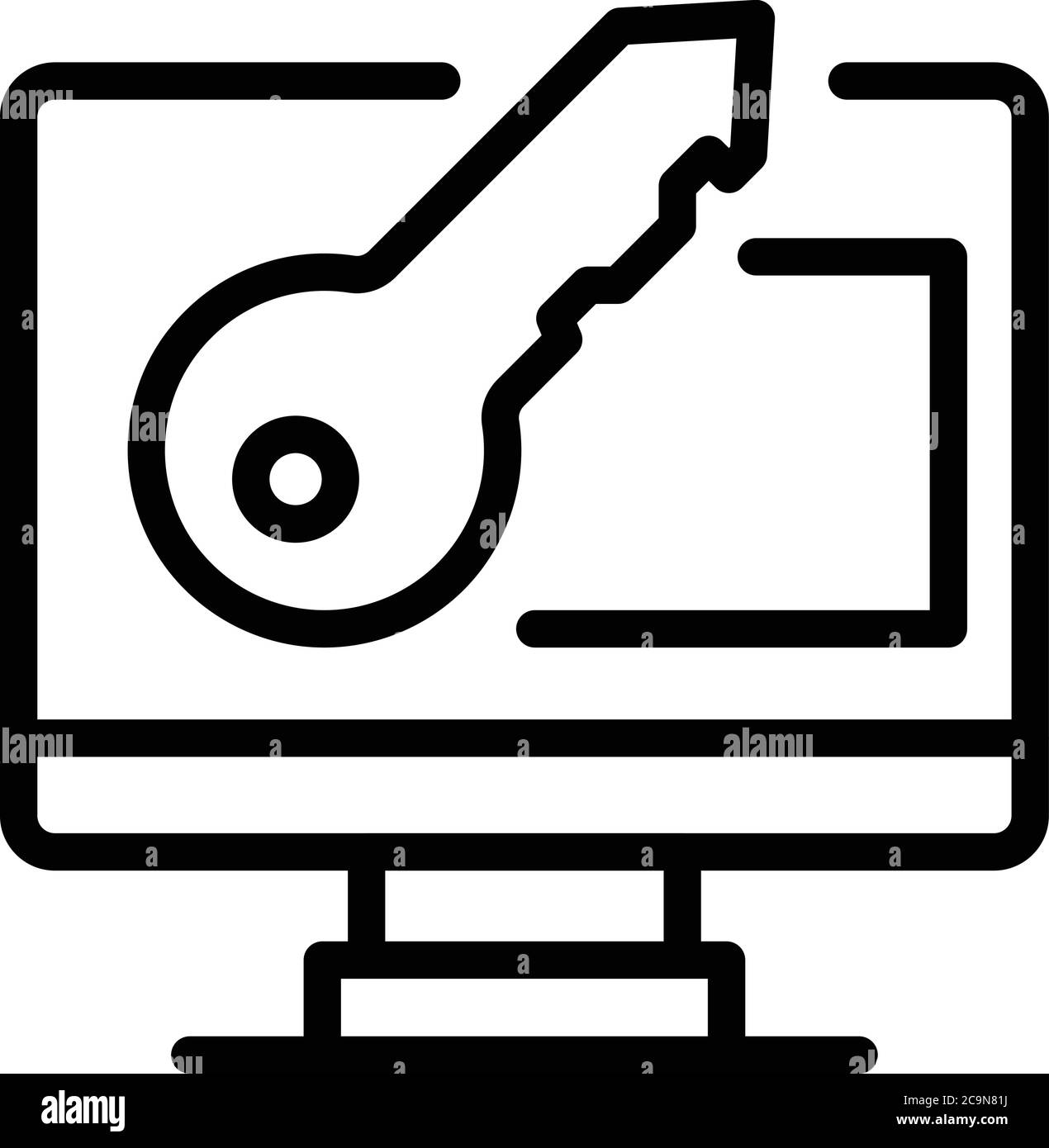 Secured pc remote control icon, outline style Stock Vector Image & Art ...