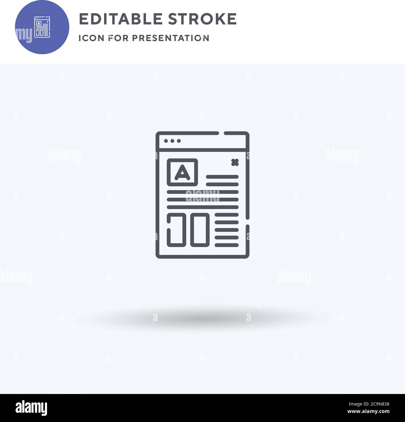 Blog icon vector, filled flat sign, solid pictogram isolated on white ...