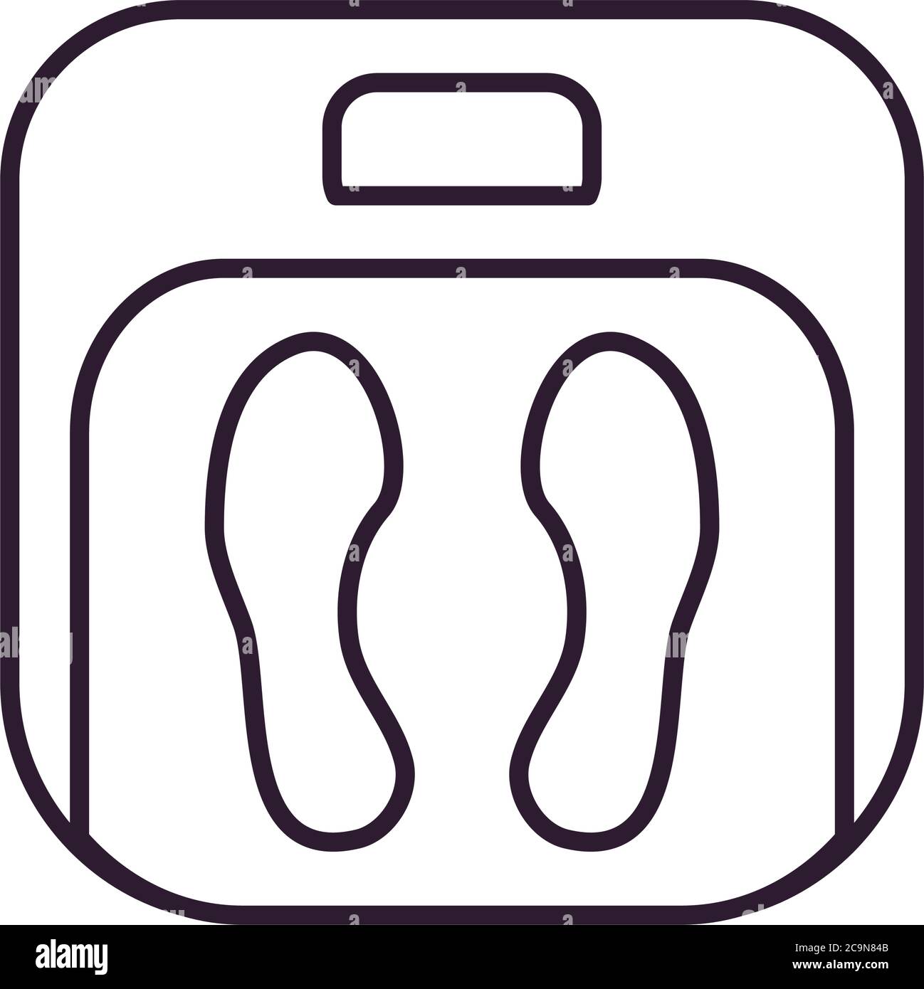 scale line style icon design, healthy sport and activity theme Vector ...
