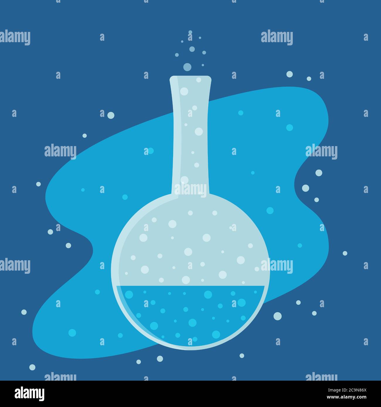 Vector illustration of florence or boiling flask. Chemistry laboratory ...