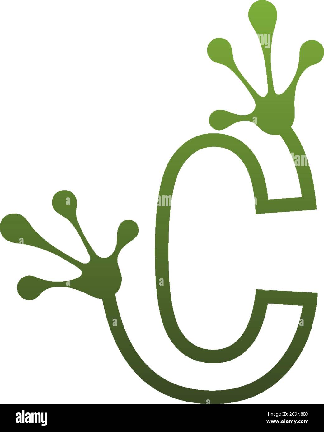 Letter C logo design frog footprints concept icon illustration Stock ...
