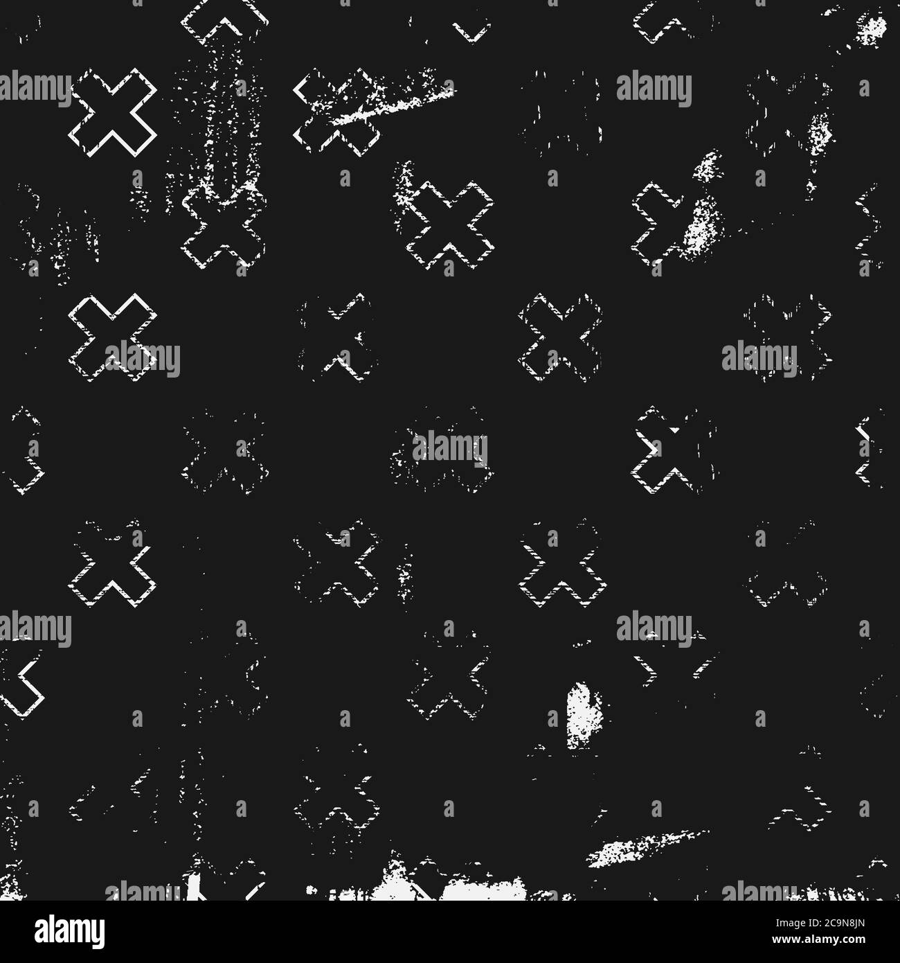 Textured abstract pattern with elements of diagonal cross. Square black ...