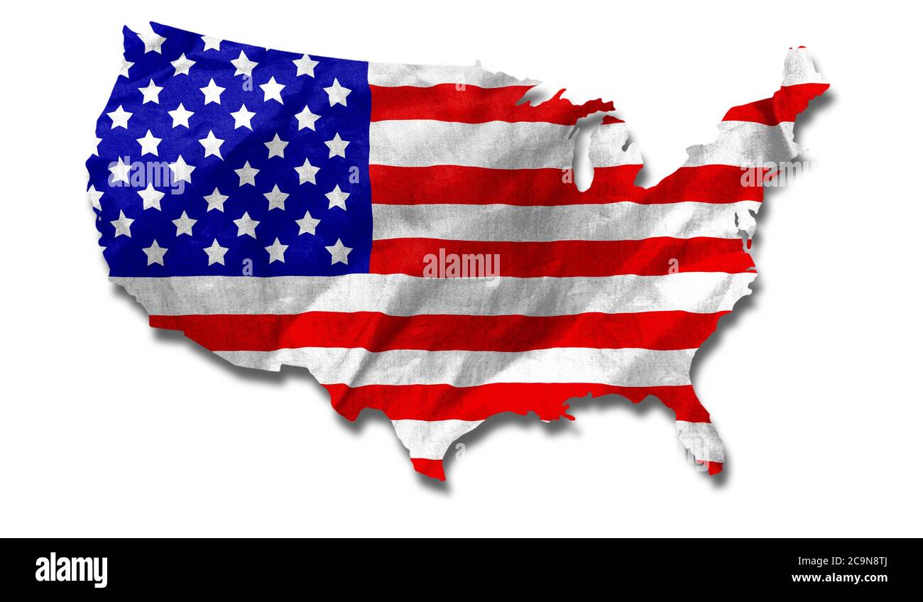 American flag texture as outline of the country Stock Photo - Alamy