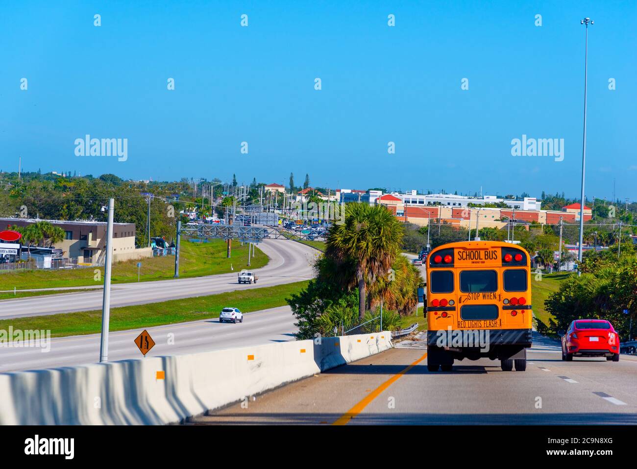 School Bus on the highway in Southern Florida, USA Stock Photo - Alamy
