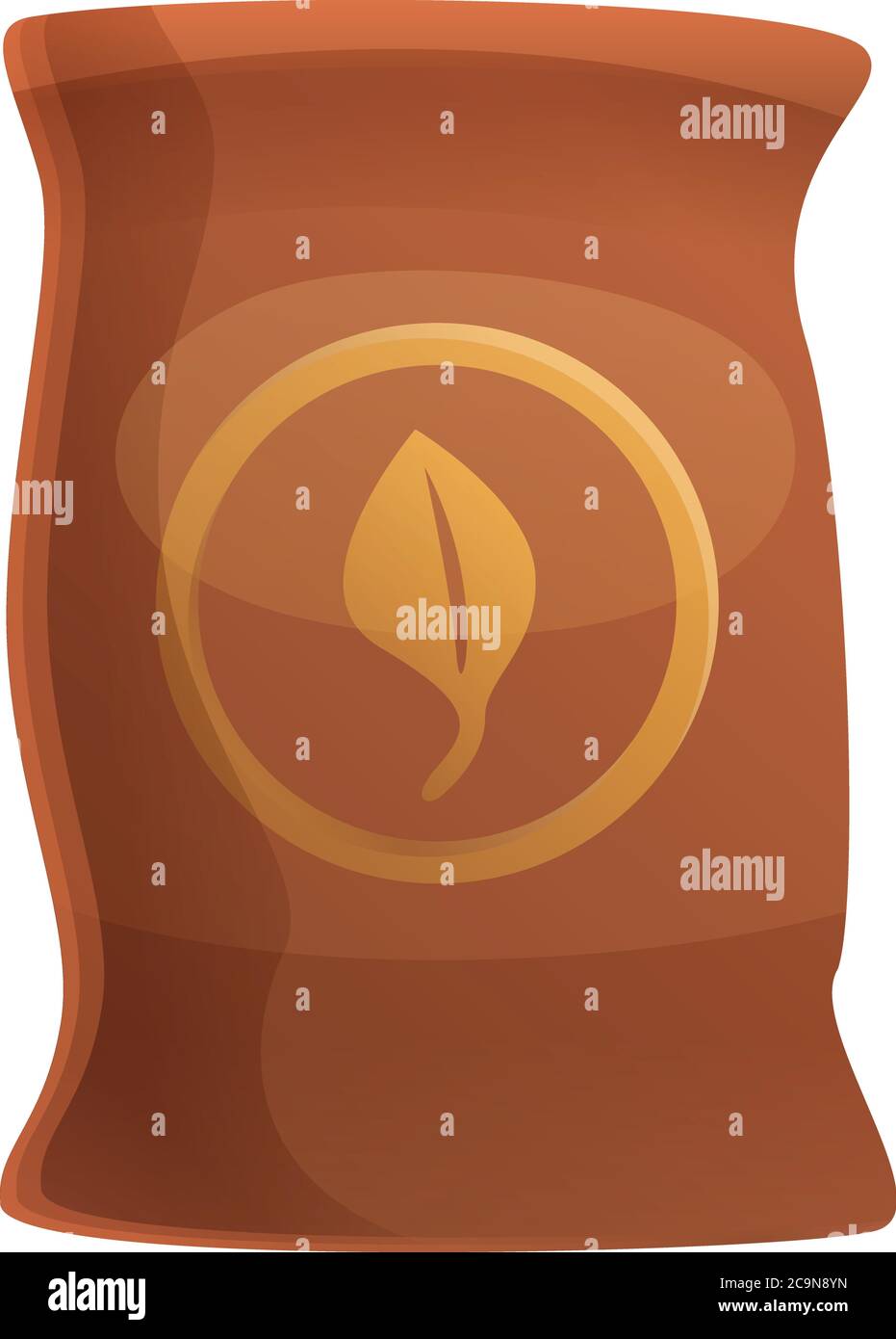 Fertilizer leaf sack icon. Cartoon of fertilizer leaf sack vector icon ...