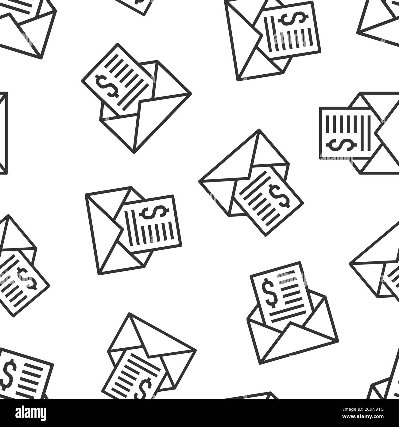 Envelope with money icon in flat style. E-mail cash vector illustration ...