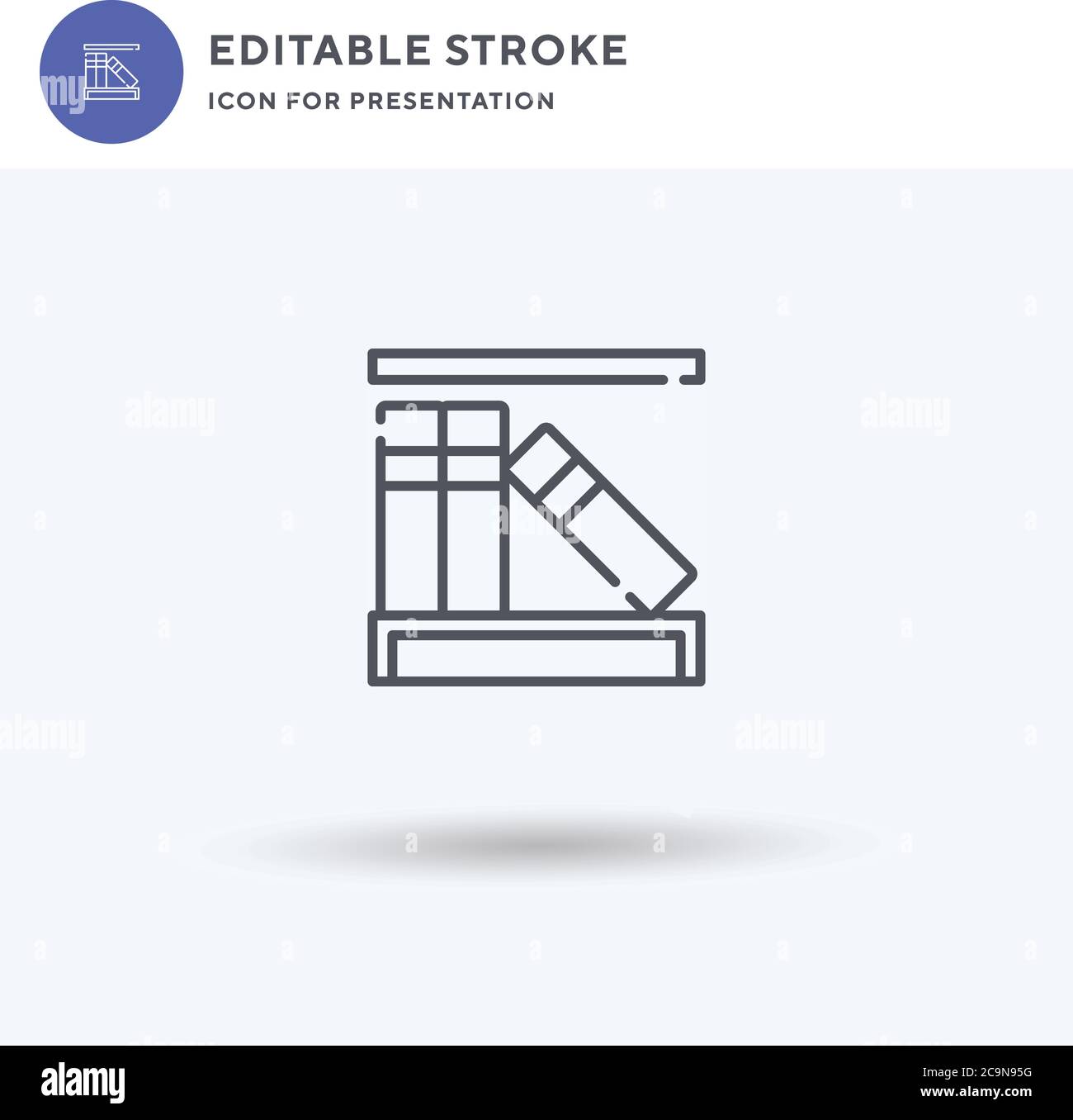 Library icon vector, filled flat sign, solid pictogram isolated on ...