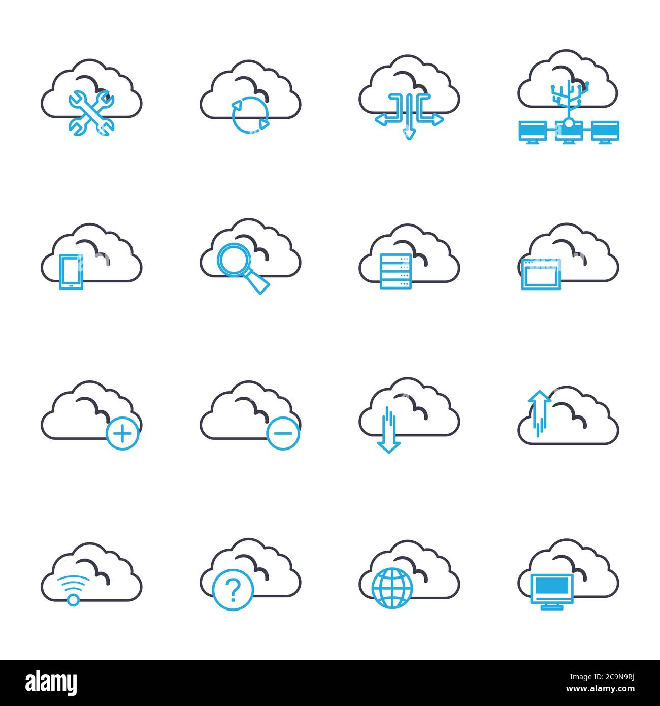 Global computer network cloud computers Stock Vector Images - Alamy