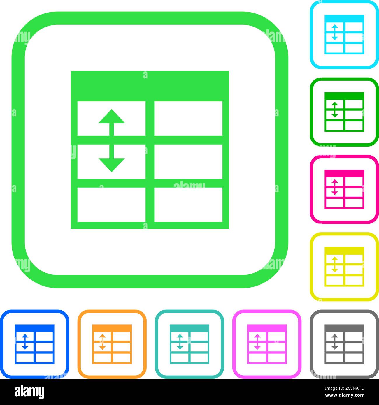 Spreadsheet adjust table row height vivid colored flat icons in curved ...