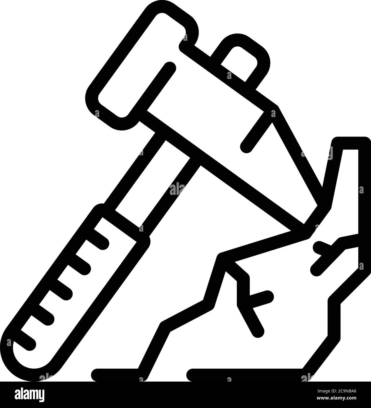 Metallurgy pick axe working icon, outline style Stock Vector Image ...