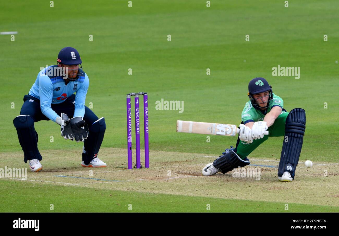 Ireland's Lorcan Tucker bats during the Second One Day International of ...