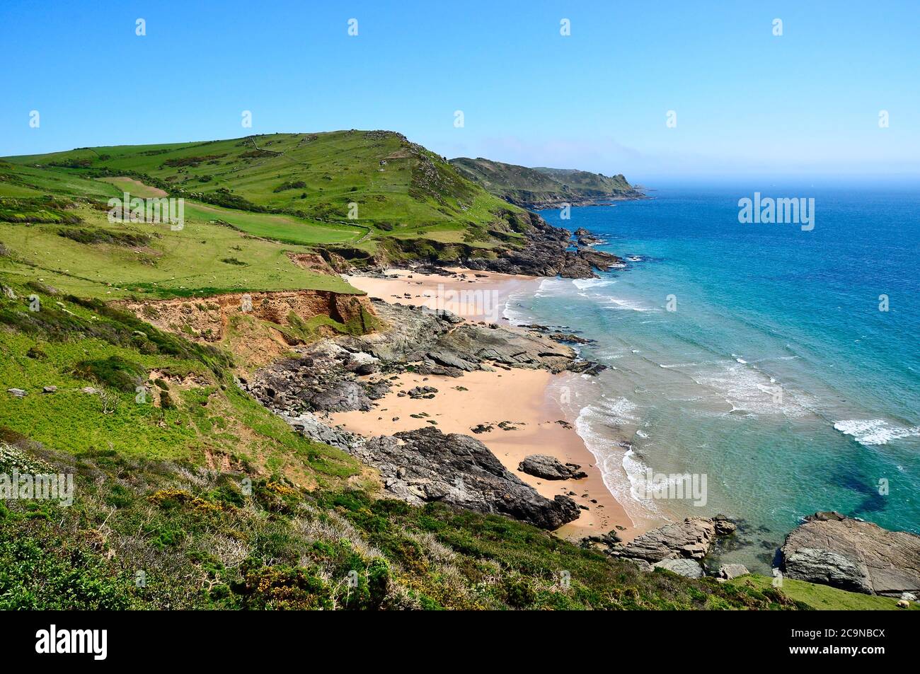 South Devon Coastline - view from Gara Rock to Gammon Head Stock Photo ...