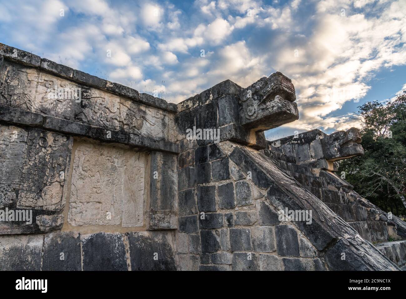 The Platform of the Eagles and Jaguars, built in Maya-Toltec style, in ...