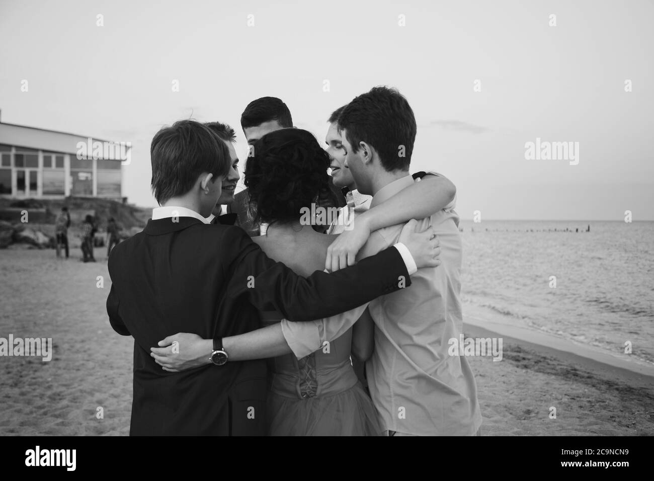 Group hug circle Black and White Stock Photos & Images - Alamy
