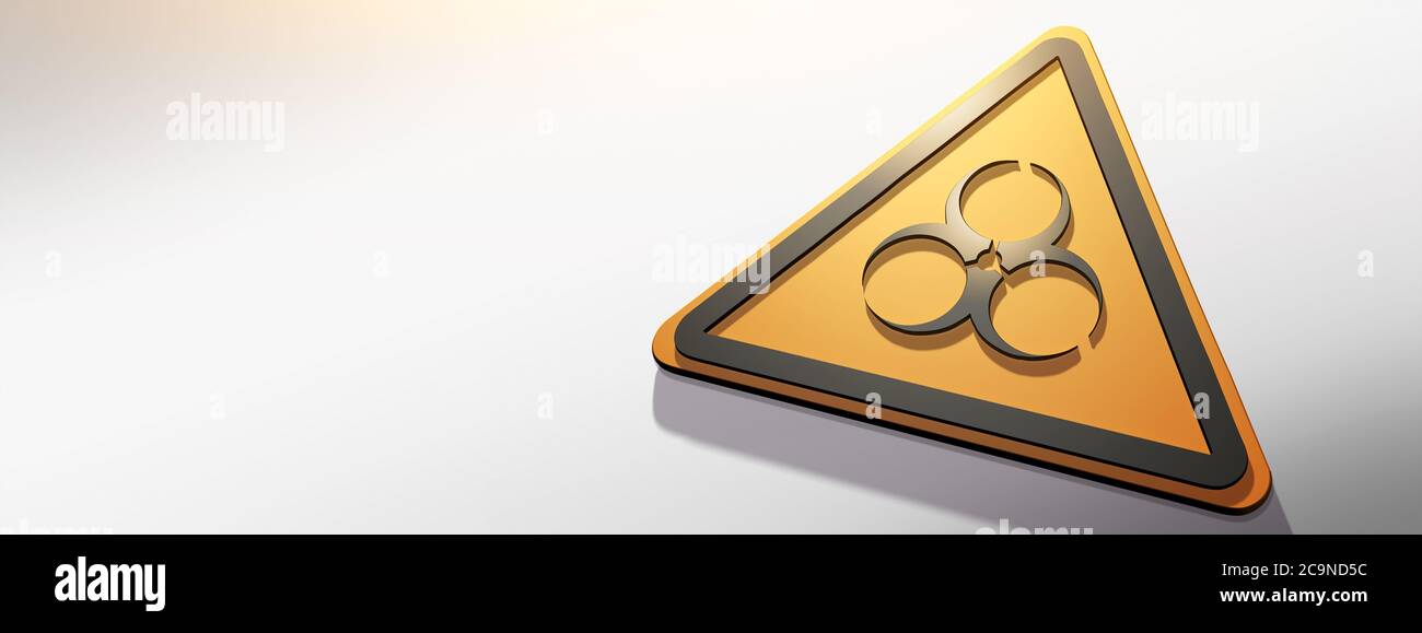 Biohazard symbol sign of biological threat. 3D medical illustration ...