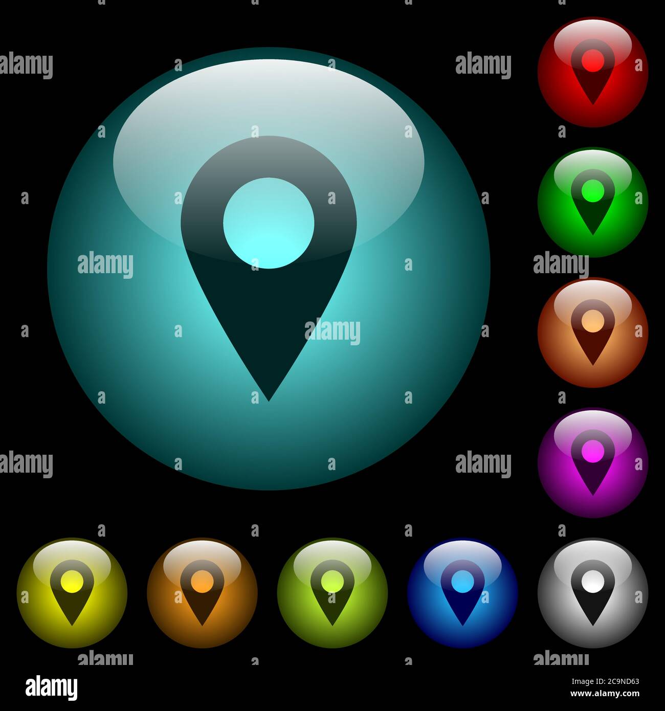 Dark background map pin in Stock Vector Images - Alamy