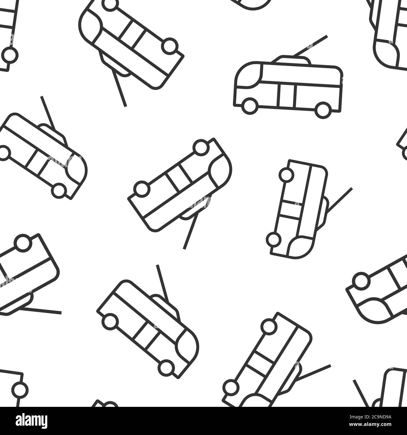 Trolleybus icon in flat style. Trolley bus vector illustration on white ... Trolleybus icon in flat style. Trolley bus vector illustration on white ...