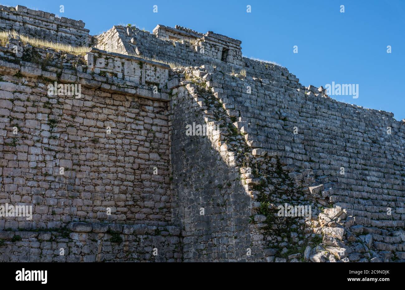 The large stepped pyramid of the Nunnery Complex in the ruins of the ...