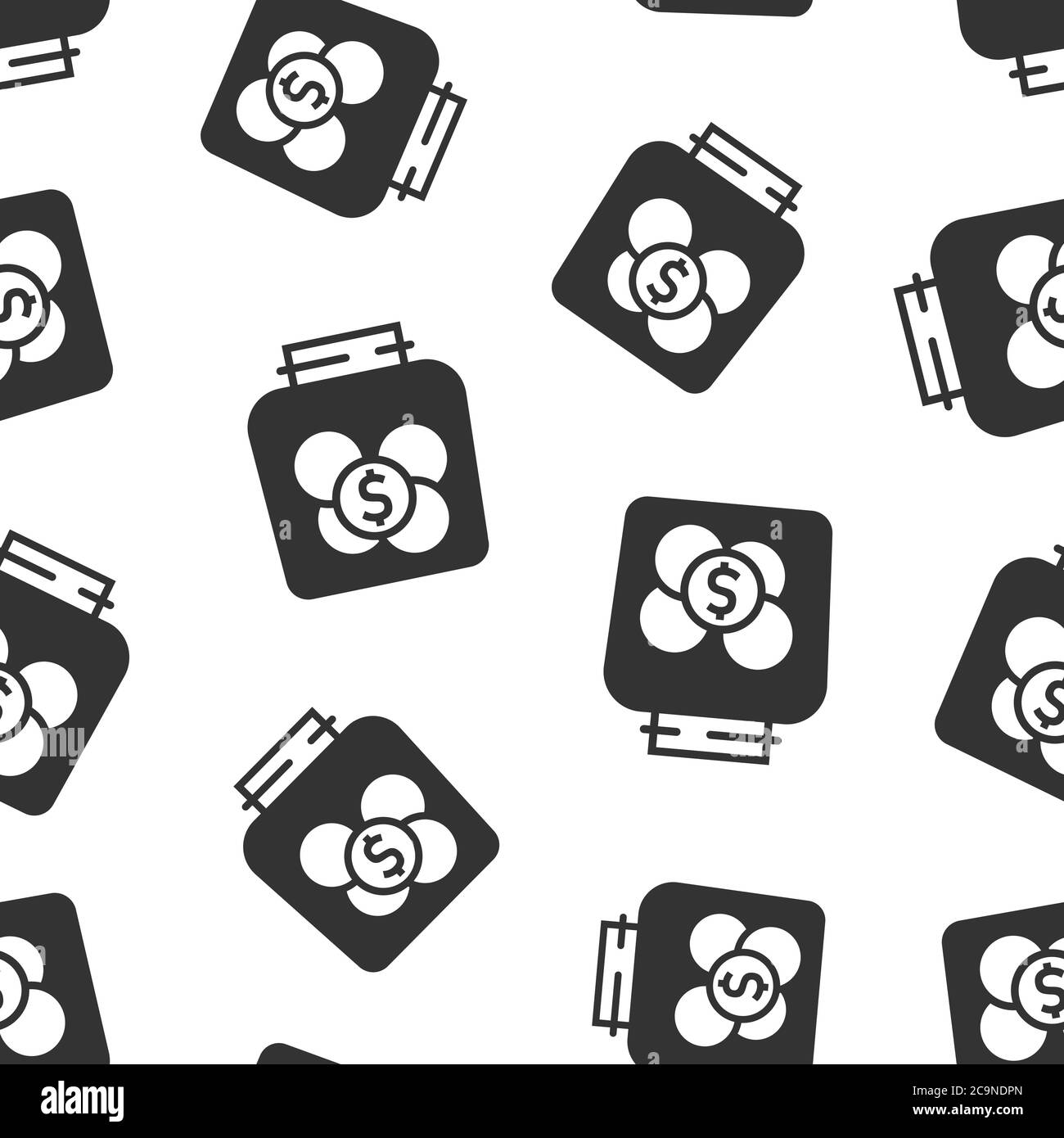 Money box icon in flat style. Coin jar container vector illustration on ...