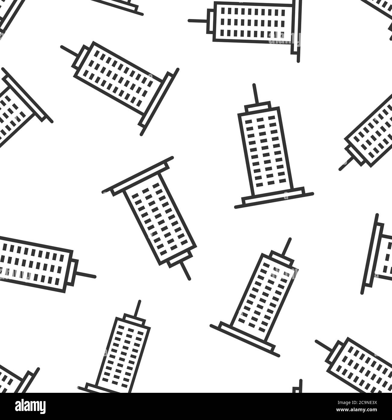 Building icon in flat style. Town skyscraper apartment vector ...