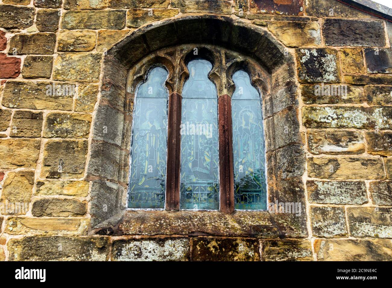 Window at St. Leonard the Less. Samlesbury, Lancashire Stock Photo - Alamy