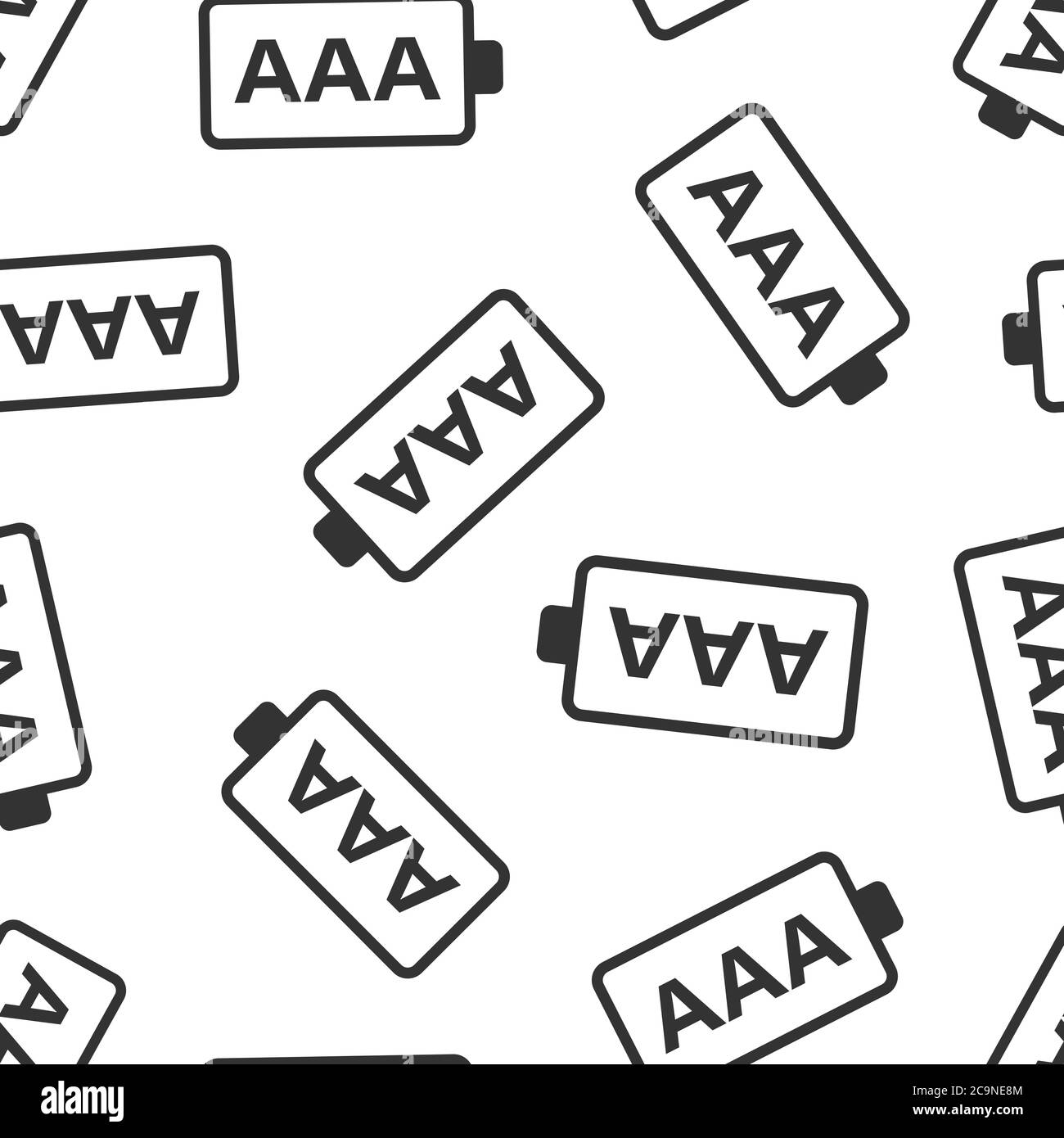 AAA battery icon in flat style. Power level vector illustration on ...