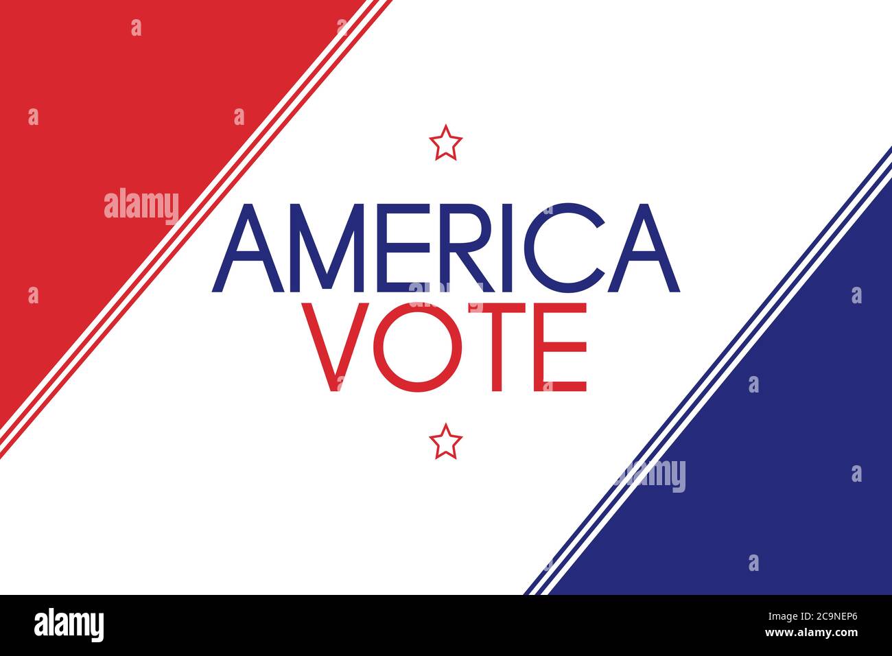 a simple red white and blue america vote poster board banner invitation ...